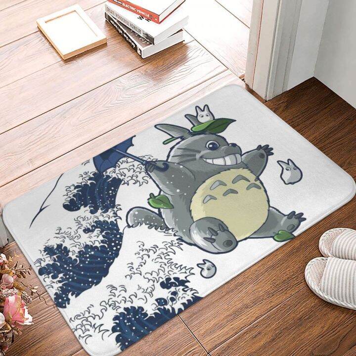 Totoro Anime Bath Mat Tsunami Wave Doormat Kitchen Carpet Outdoor Rug ...