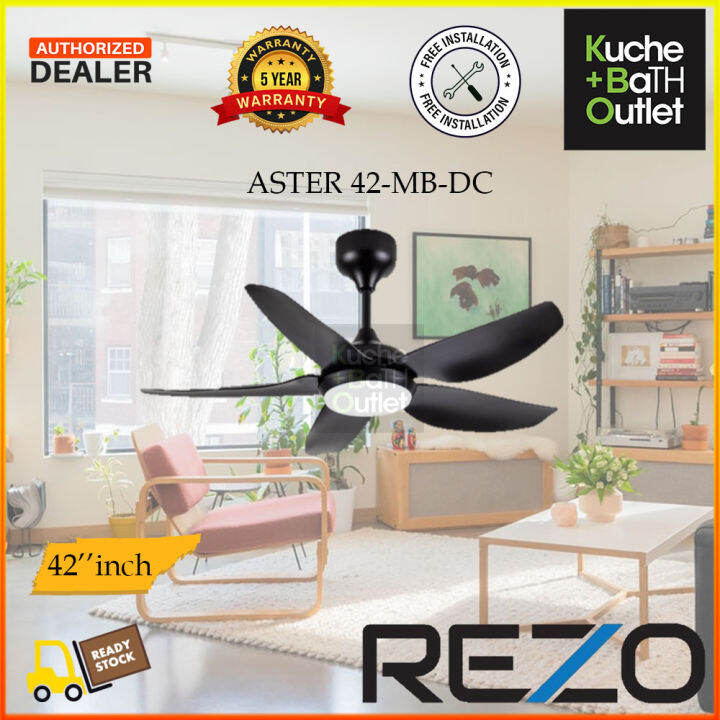 REZO ASTER-42-DC-MB 42''INCH CEILING FAN MATT BLACK | Lazada