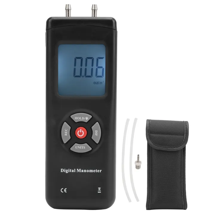 TL‑101 Digital Manometer Air Pressure Meter Gauge Differential Air ...