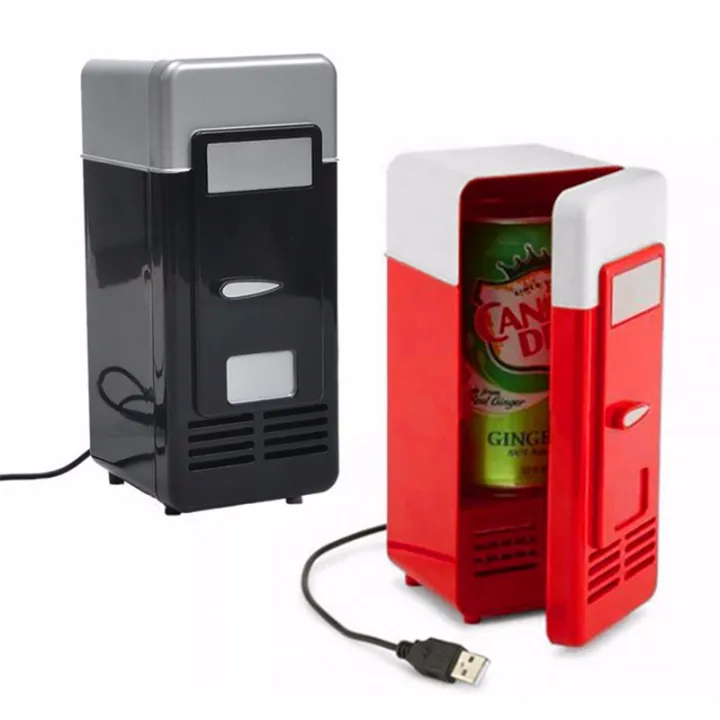 Mini USB Fridge Office Cooler Beverage Drink Cans Cooler Warmer ...