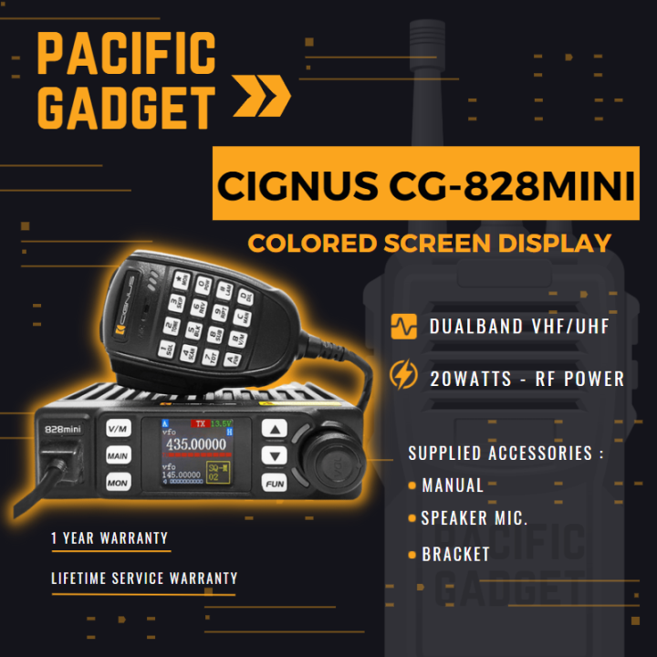 Cignus CG-828 mini UV 20W dualband Mobile Base Radio (colored screen ...