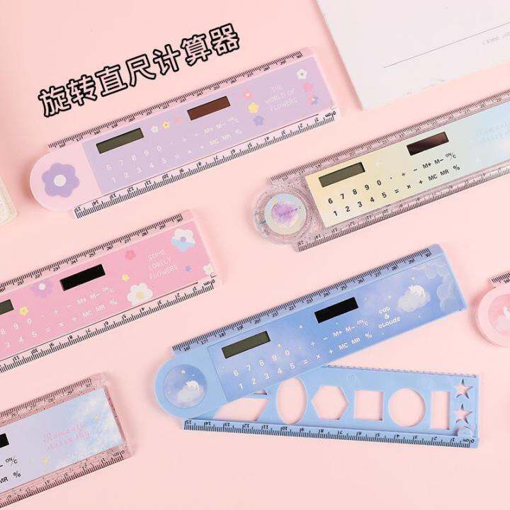 Fresh Ruler Rotating Ruler Calculator Mini Student Office Solar Energy ...