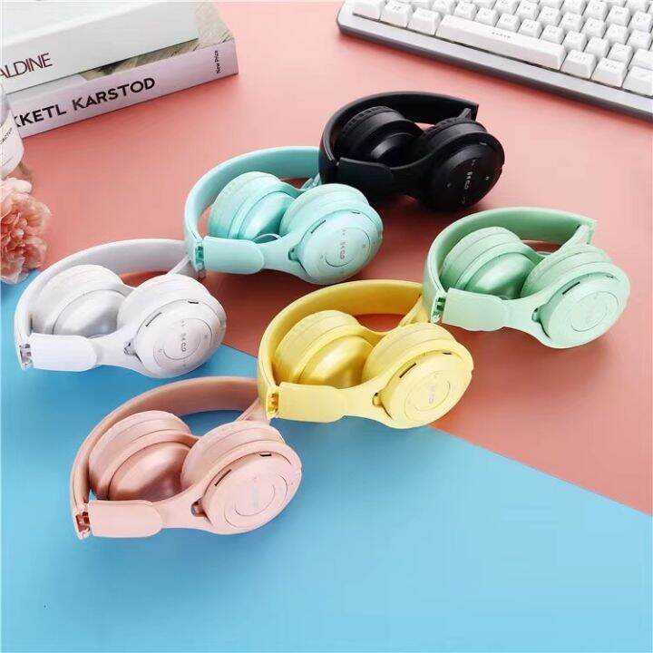 (CXXSHOP)Y08 Macaron Colors Wireless Bluetooth On-Ear Headphones Stereo ...