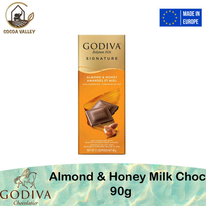 Godiva Signature Almond & Honey Milk Chocolate 90g (Made in Turkey) | Lazada