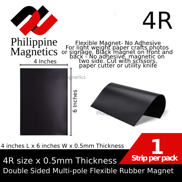 4R size Magnetic Sheet x 0.50mm Thickness without 3M Adhesive. 4 x 6 ...