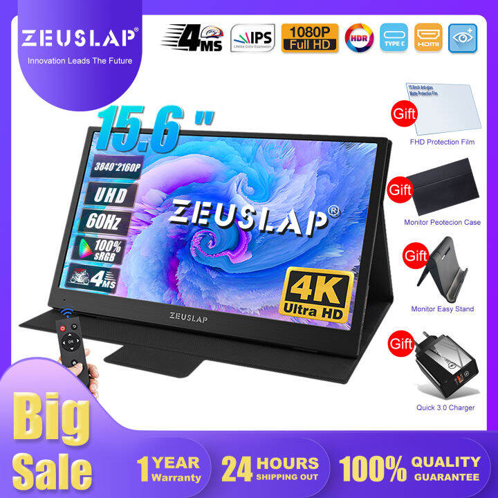 ZEUSLAP 15.6inch 1080P/4K portable lcd portable gaming monitor metal ...