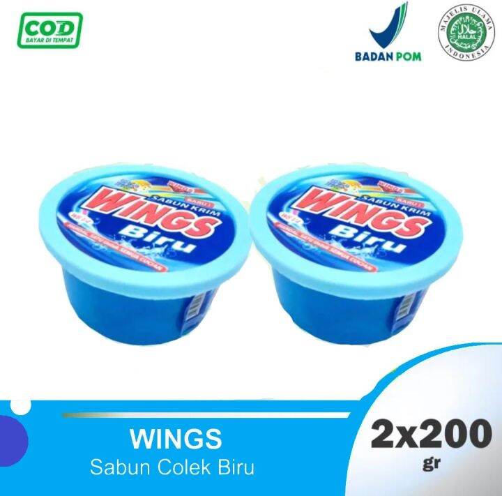 WINGS Sabun Krim Colek Kemasan Box - 200gr - Sabun Colek Biru Cepuk ...