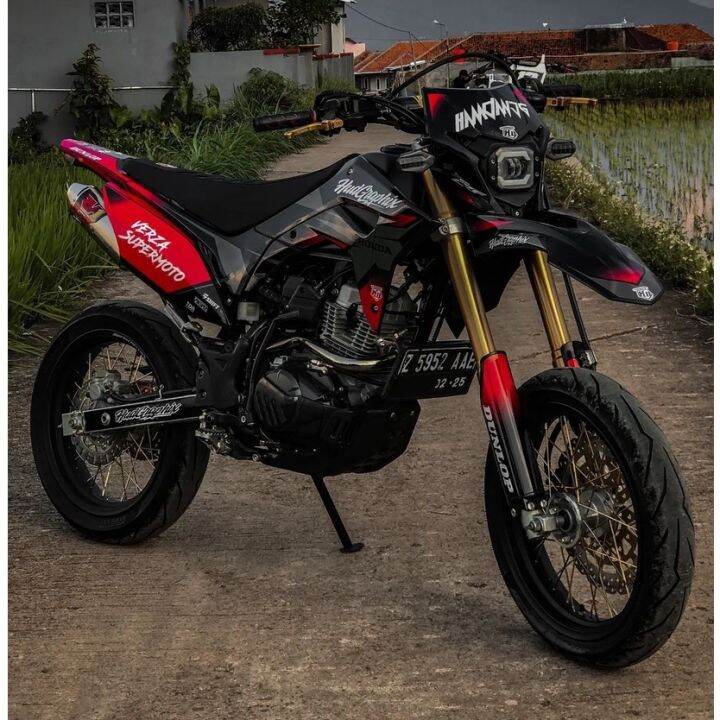 DECAL CRF 150L HITAM LIST MERAH CUSTOM DESAIN | Lazada Indonesia