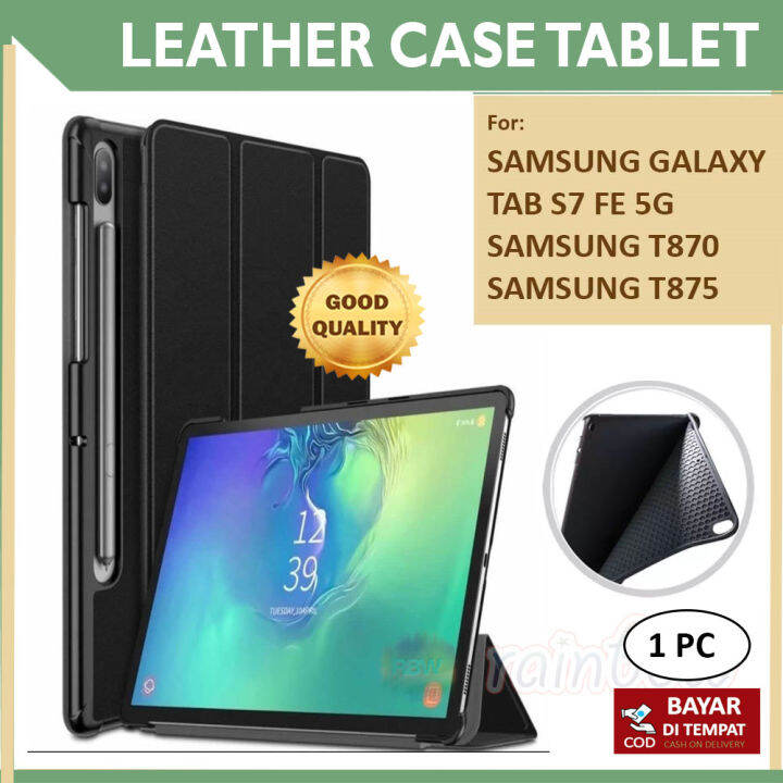 Leather Case Samsung Galaxy Tab S7 Black Case Samsung S7 FE 5G Samsung T870 Samsung T875 Flip ...