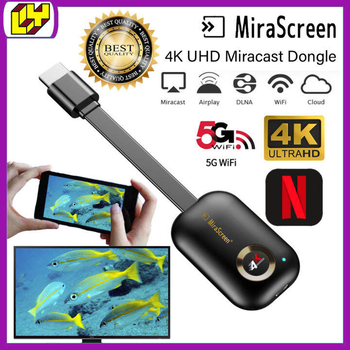 5G Miracast 4K Mirascreen G9 Plus WiFi 2.4G 5G Display Dongle Anycast ...