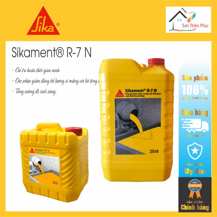 Sikament R7-N Chính Hãng / Phụ gia giảm nước và kéo dài thời gian ninh kết cho Bê tông (5L và 25 ...