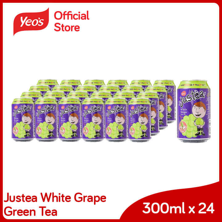24x【Yeo's Justea】White Grape/Green Tea With Aloe Vera#300ml#Anggur ...