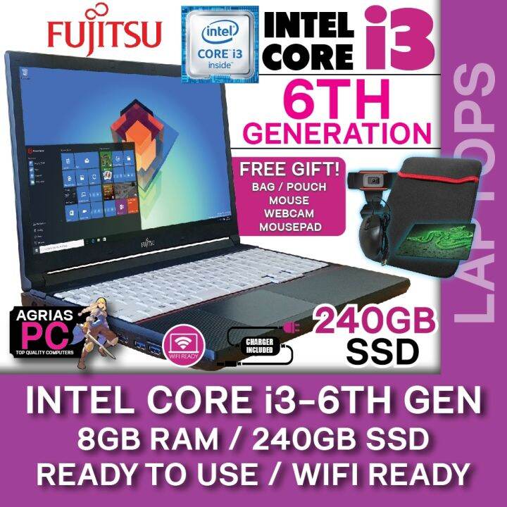 Laptop - Fujitsu Intel Core i3 - 6th Gen DDR4 8GB/4GB RAM 240GB/120GB ...