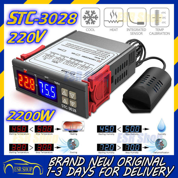 🇵🇭 STC-3028 Intelligent Dual Digital Display Temperature Humidity Controller Incubator ...