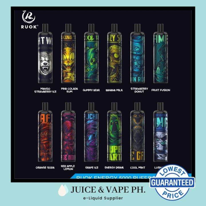 RUOK ENERGY Disposable/Rechargeable 5000 Puffs Pods | Lazada PH