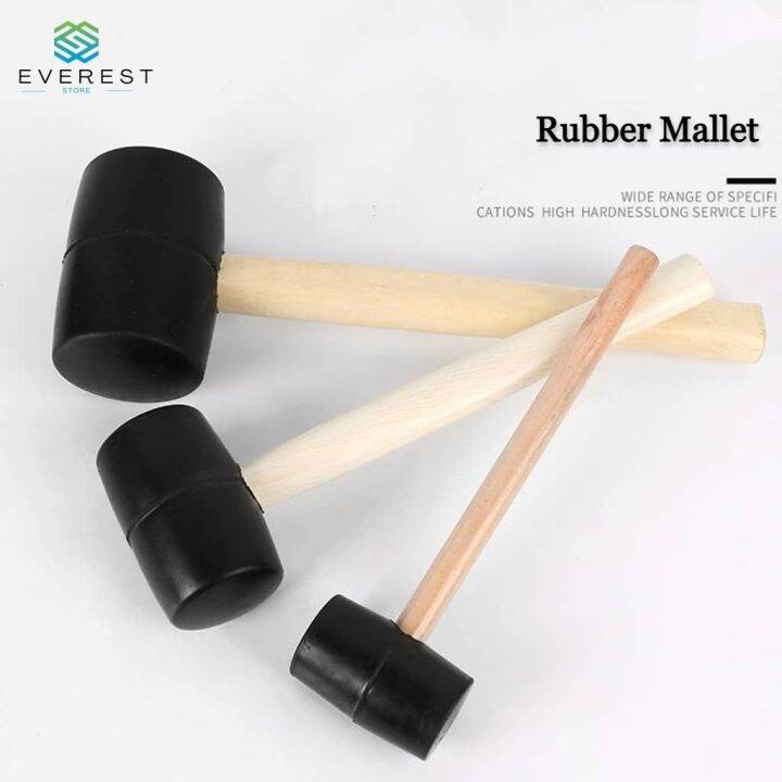 Rubber Mallet Double Faced Soft Hammer With Wooden Handle Small , Large ...