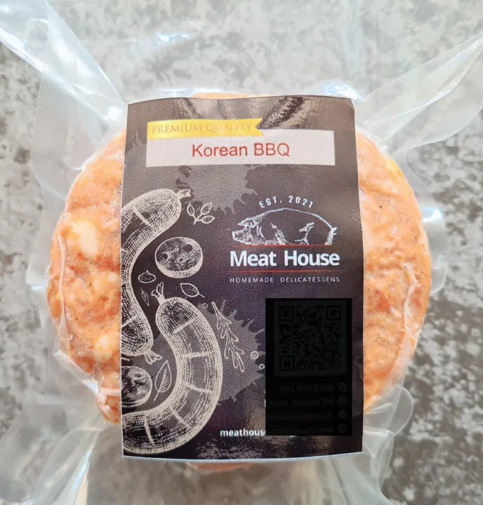 Korean Gochujang Pork Burger 3x (Total weight 510g) - ไส้เบอร์เกอร์หมูโคชูจัง เกาหลี ชิ้นละ 170 ...