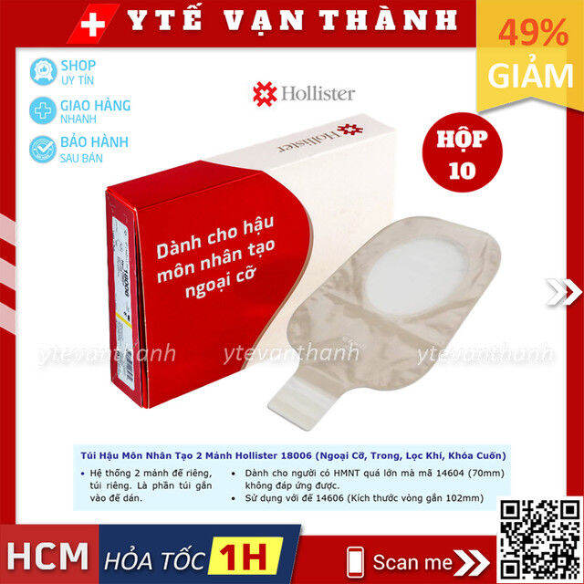 [HỘP 10] Túi Hậu Môn Nhân Tạo 2 Mảnh Hollister 18006 (Ngoại Cỡ, Trong, Lọc Khí, Khóa Cuốn) | Túi ...