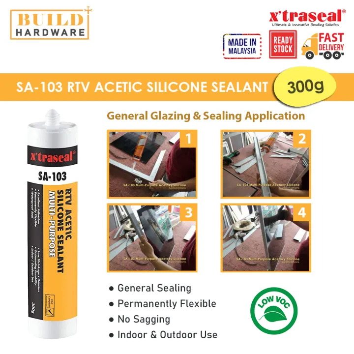 X'TRASEAL SA-103 300g Multi-Purpose RTV Acetic Silicone Sealant Black/Clear/White | Lazada