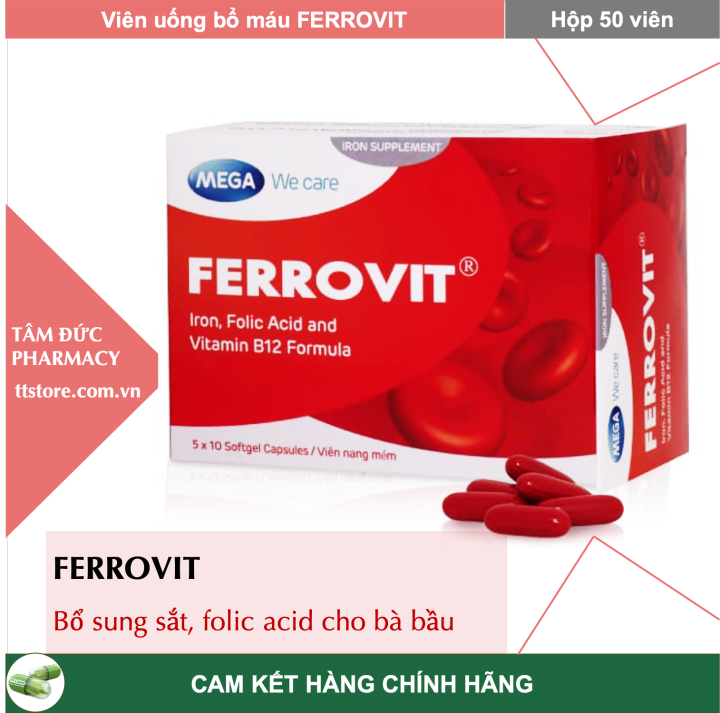 [HCM]FERROVIT Hộp 50 viên SẮT uống bổ MÁU và KHOÁNG CHẤT [ferovit ...