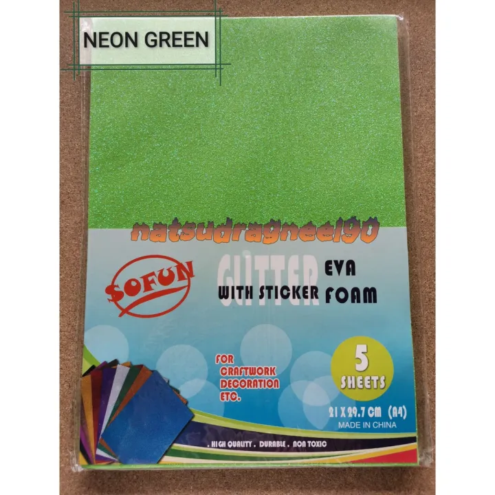 Glitter Sponge/Foam Sticker Paper [A4 size][5 & 10sheets/pack]tCo ...