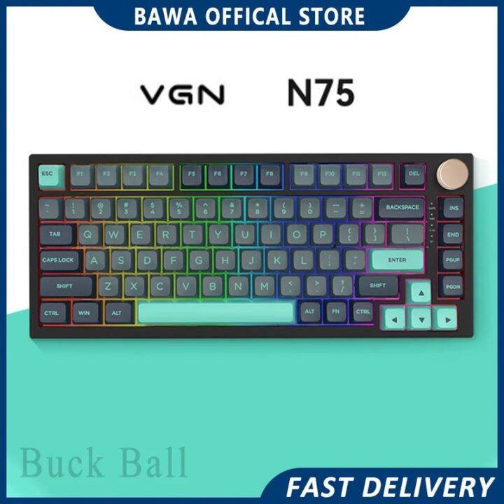 Vgn N75 Pro Keyboard 82 Keys Tri-Mode Bluetooth Wireless 2.4G Wired Hotswap Mechanical Keyboard ...