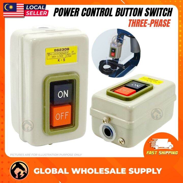 BS216B / BS230B Power Control Push Button Switch Three-Phase Motor Start Button Press Switch 3 ...