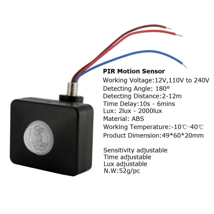 Motion Sensor 12V Automatic Infrared AC 110V 220V PIR Motion Switch ...