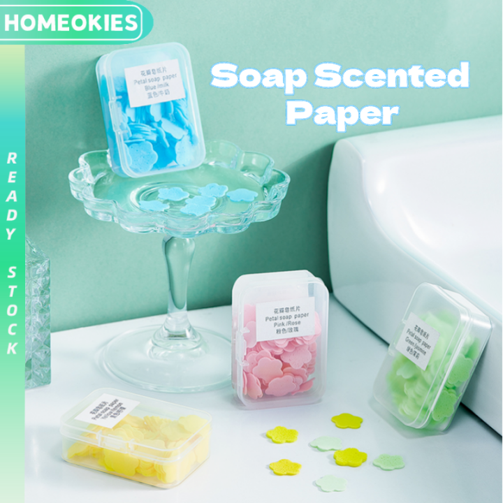Disposable Soap Paper Cute Mini Hand Soap Flower-Shaped Paper Soap with ...