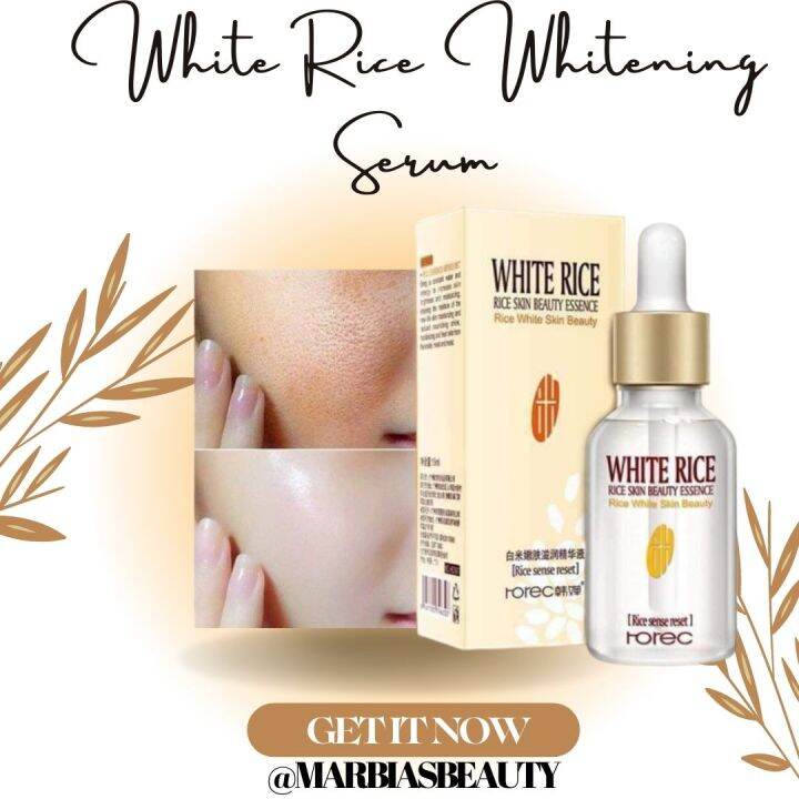 Authentic White Rice Serum Skin Whitening Brightening Serum Pore ...