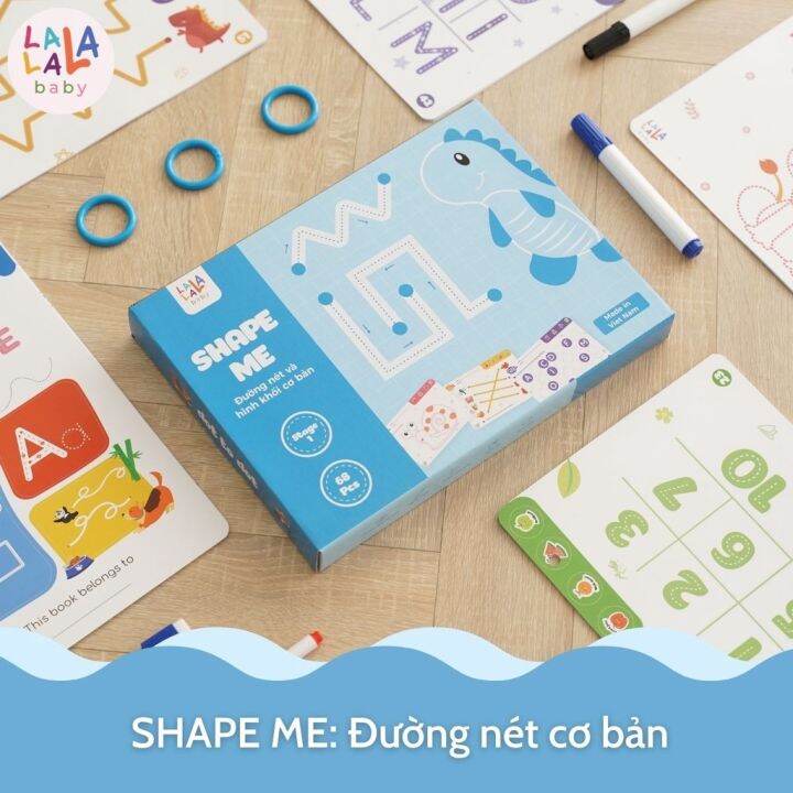 Sách luyện cầm viết Shape Me Lalala Baby, bôi xóa được, học liệu giáo ...