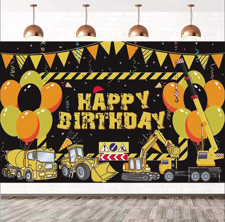 7x5ft Construction Excavator Photography Background for Boys Happy ...