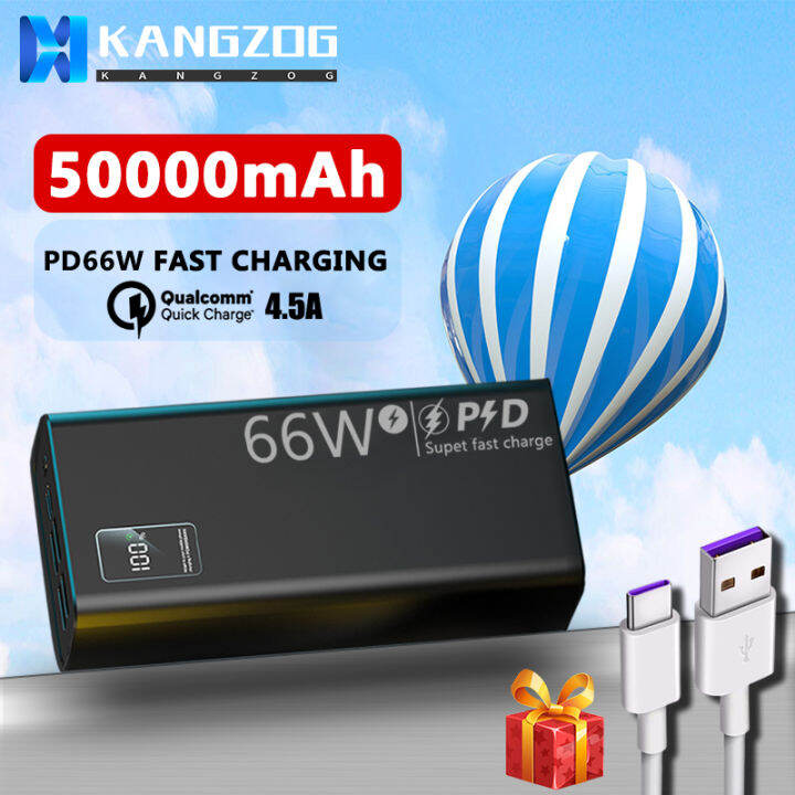 KANGZOG pd66w power bank fast charging powerbank 50000mah original fast ...