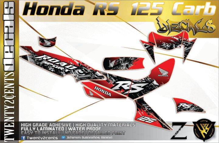 Decals sticker for honda RS 125 carb type (gear) | Lazada PH