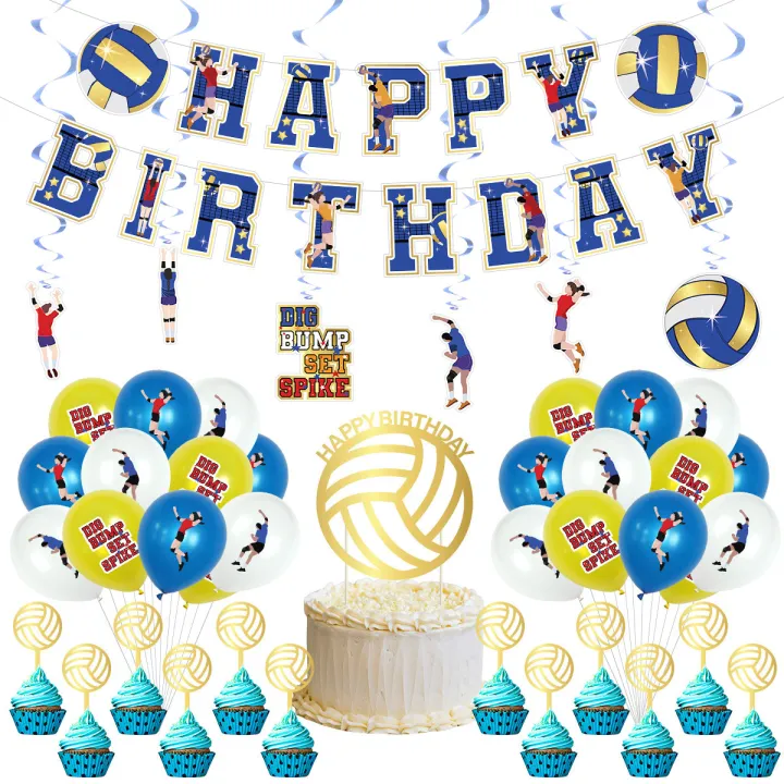 CHEEREVEAL Volleyball Themed Birthday Party Decorations Balloons Set ...