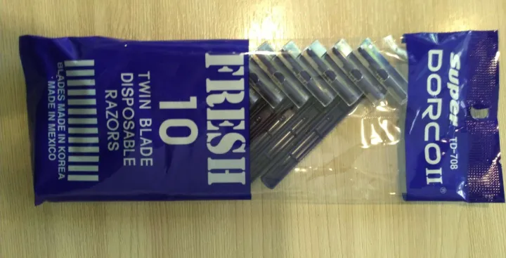 Super Dorco II Fresh 10 twin blade disposable razor. Made in Mexico ...