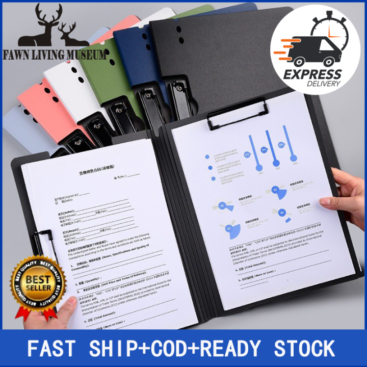 A4 File Folder Clipboard Writing Pad Memo Clip Board Double Clips Paper ...