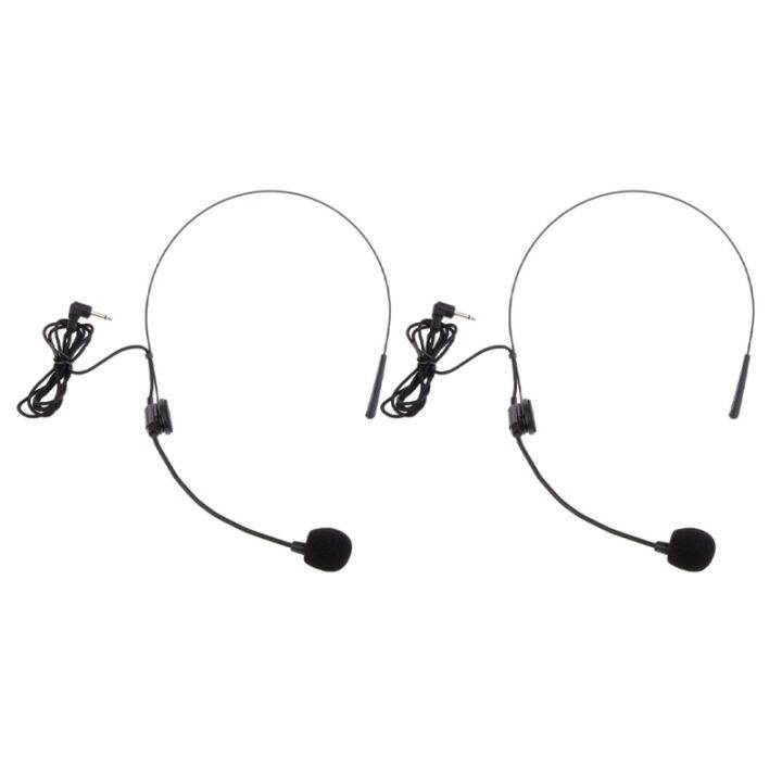 2X Back Electret Unidirectional Headband Microphone with Plug with ...