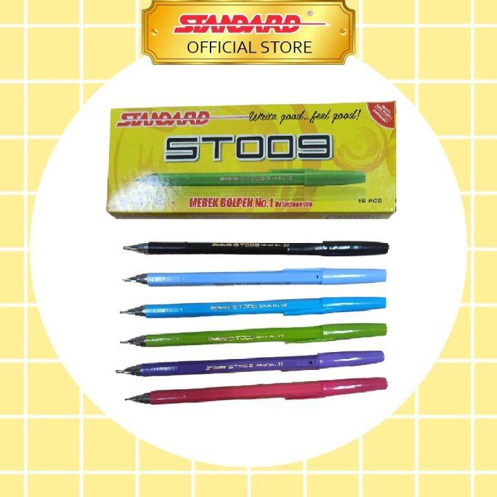 Standard Pen - ST009 Ceramic Ball 0.5 Isi 12 pcs (Pulpen, Ballpoint ...