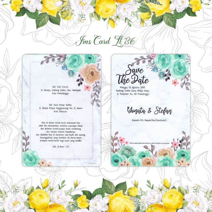 100 pcs undangan pernikahan vintage, rustic, tosca, ungu, hitam, mewa ...