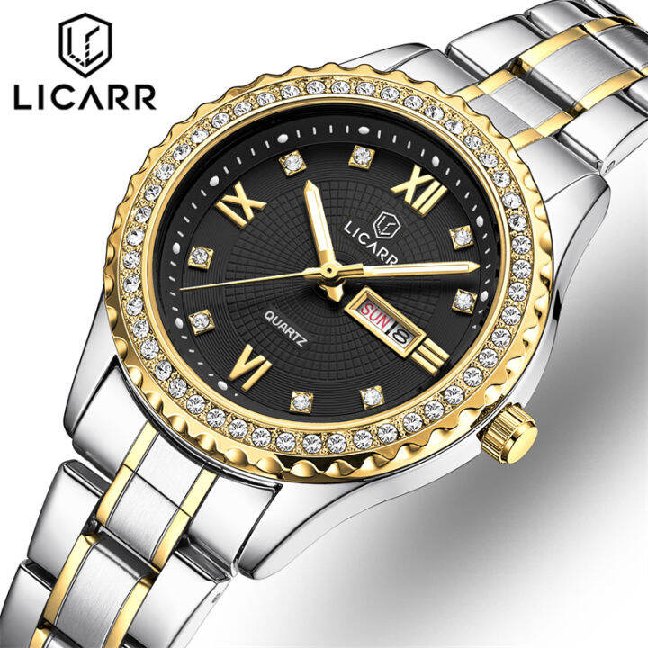 LICARR Gold Watch Women Watches Ladies Steel Women's Bracelet Watches ...