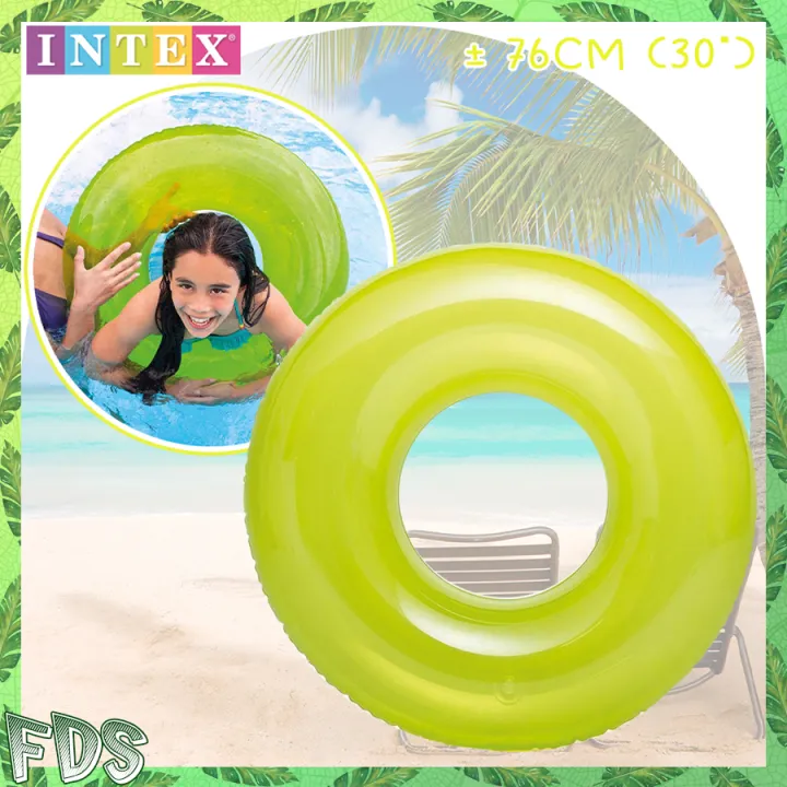 INTEX 59260 3 Colors 76CM Transparent Tubes Swimming Pool Ring Floaties ...