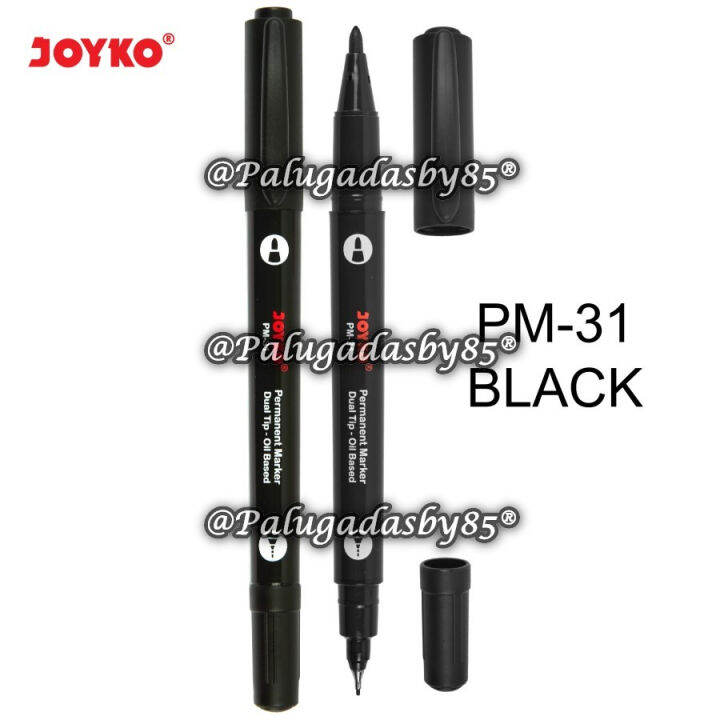 (1 Biji) GROSIR Spidol Permanent JOYKO PM-31 Dual Tip Hitam / Joyko ...