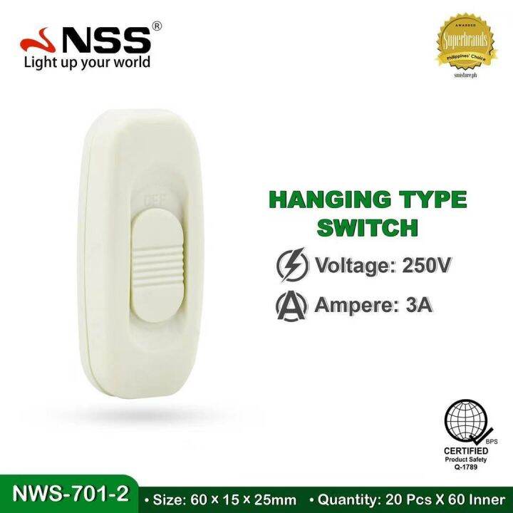 NSS Hanging Type Switch High Quality Single Hanging Switch 3A 250V ...
