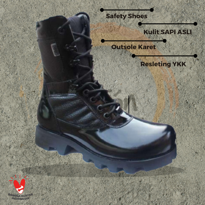 Sepatu Jatah TNI POLRI PDL Lapangan Dinas Harian Terbaru Kulit Sapi ...