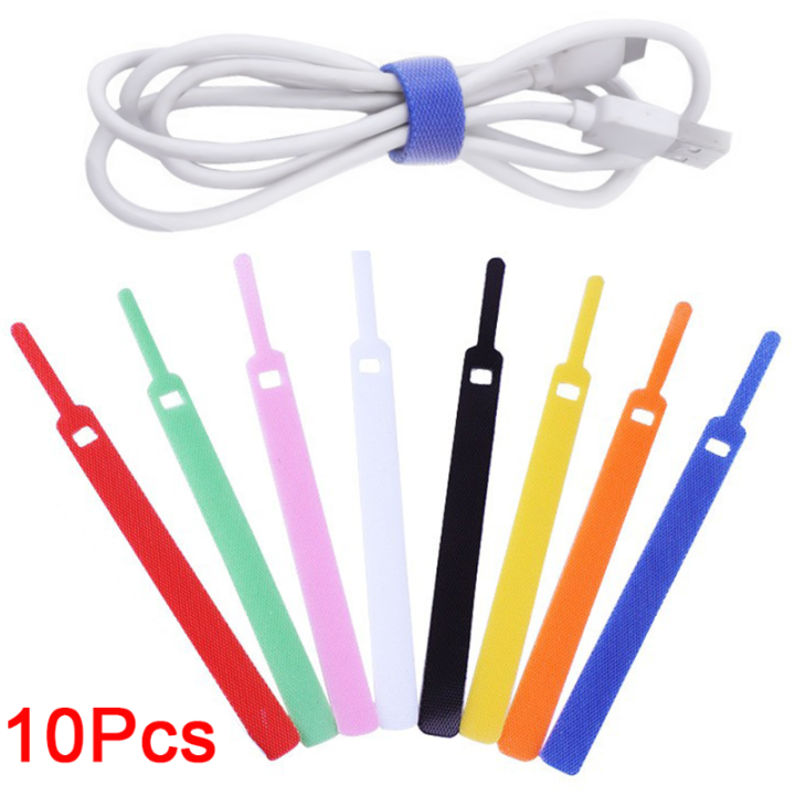 10Pcs Reusable Fastening Cable Ties Wire Organizer Straps Mouse ...