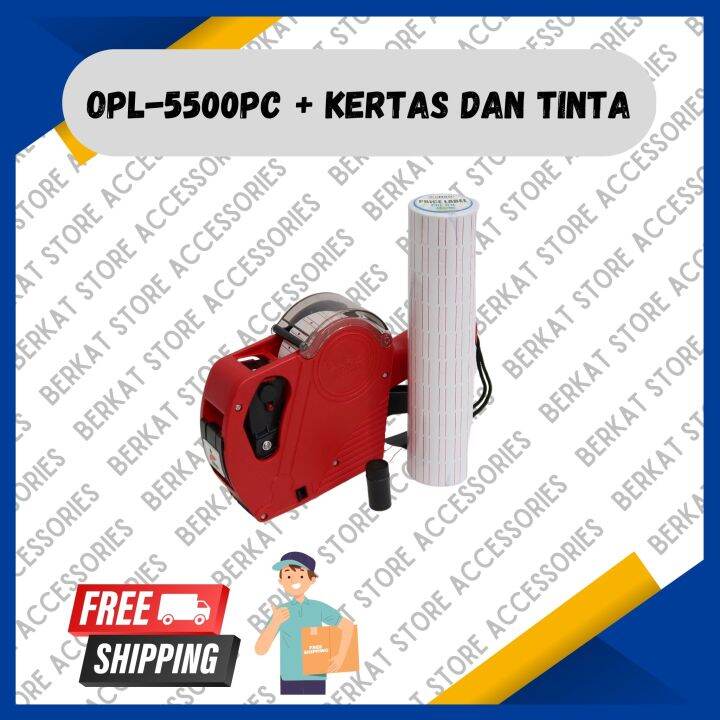 Mesin / Alat Label Harga Origin OPL-5500PC Merah + Kertas Label Harga 1 ...