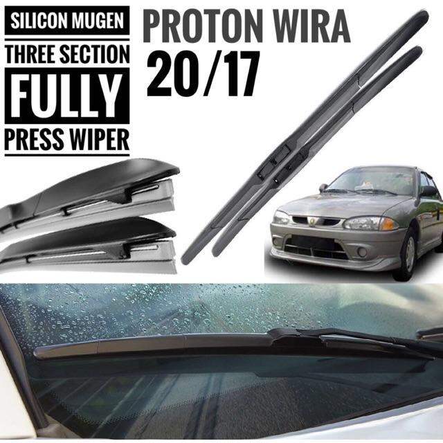 2Pc Proton Wira Silicon Wiper Car Mugen Wiper Three Section Fully Press ...