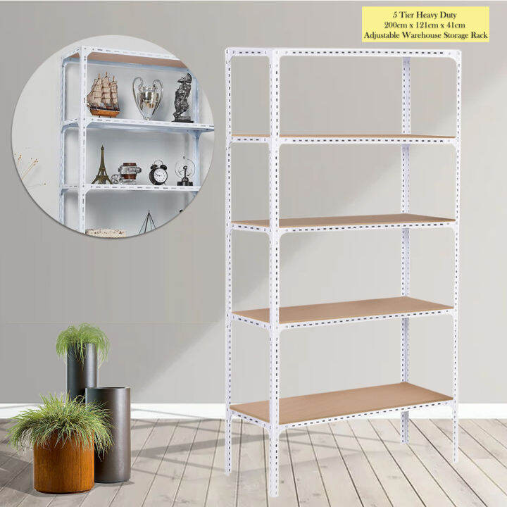 Adjustable Warehouse Storage Rack 5 Tier Heavy Duty ( 200cm x 121cm x ...
