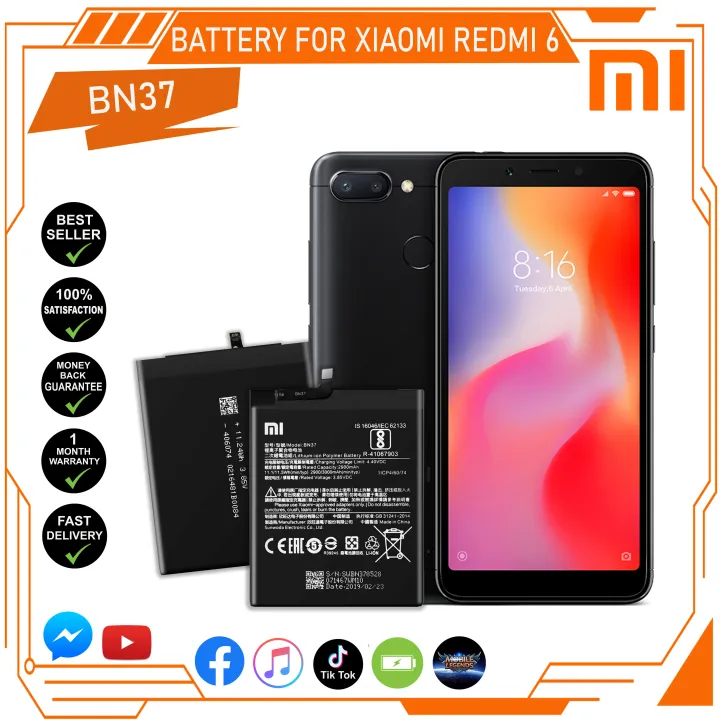 Battery For Xiaomi Redmi 6 Battery Model: BN37 (3000mAh) Original ...